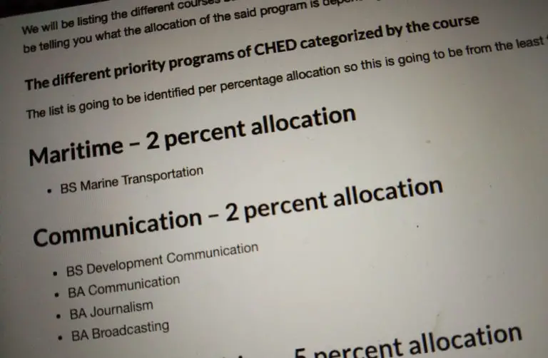CHED Priority Courses for the CHED Scholarship 2021-2022