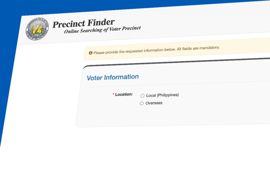 How to Know Your Voter Precinct Online Using COMELEC’s Precinct Finder