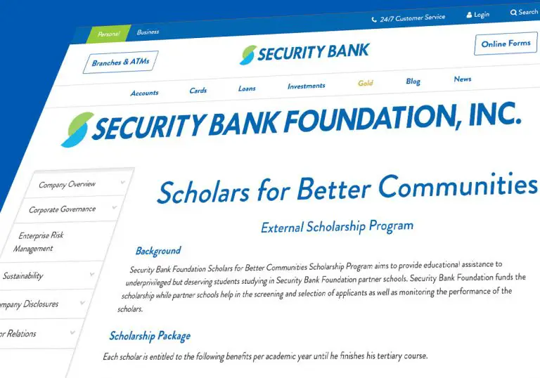 Security Bank Foundation Scholarship Program AY 2022-2023