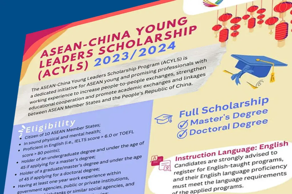 ASEAN-China Young Leaders Scholarship (ACYLS) 2023/2024 is now ...