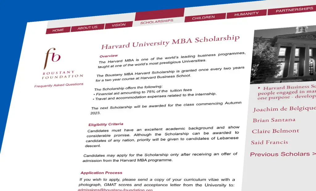 Harvard University MBA Scholarship is now open for applications until ...