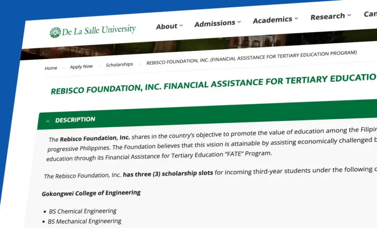 Rebisco Foundation, Inc. Financial Assistance for Tertiary Education ...