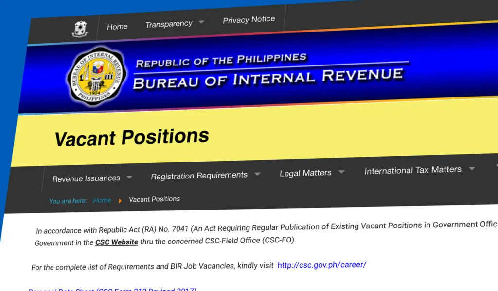 BIR is Currently Looking for Qualified Applicants to Fill in More than ...