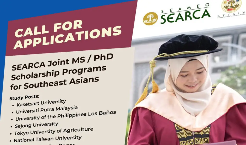 Call for application: SEARCA Graduate Scholarship Program AY 2024-2025