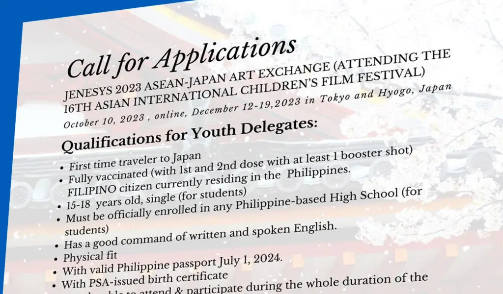 JENESYS 2023 ASEAN-Japan Art Exchange is still open for applications