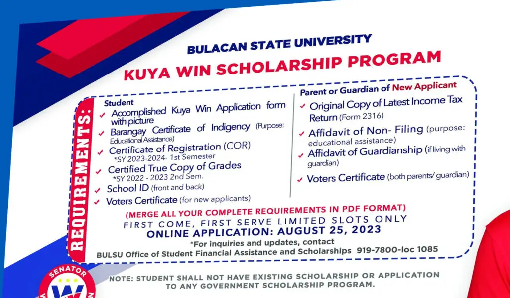 Win Gatchalian Scholarship Program AY 2023-2024 Is Now Open For ...