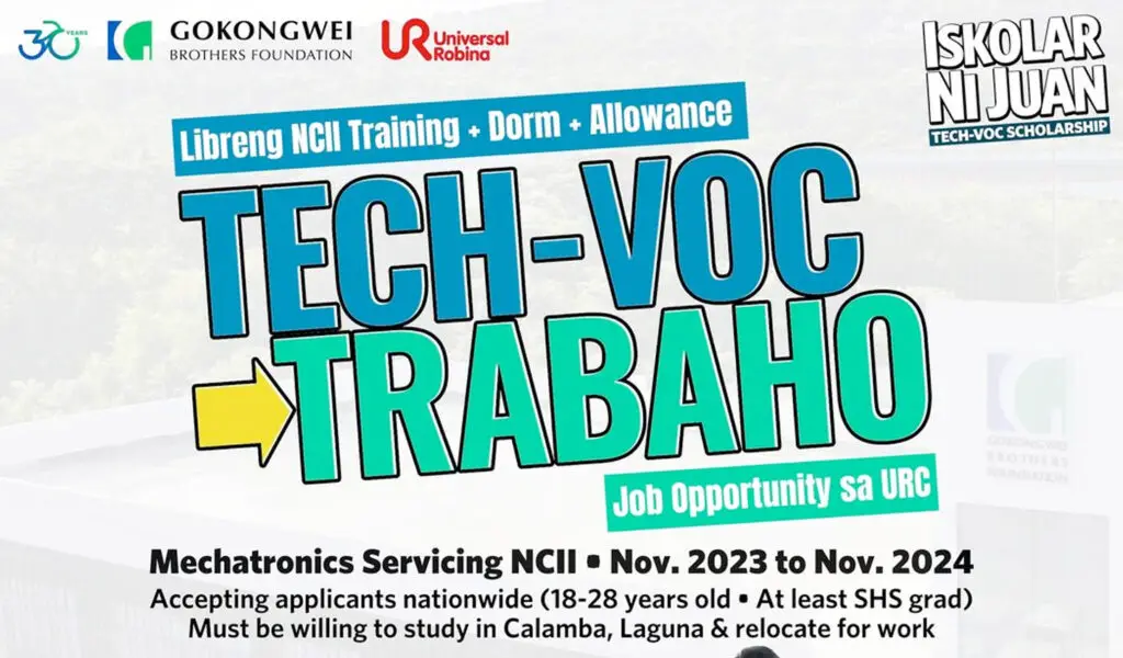 Apply Now: 2023 Iskolar Ni Juan Tech-Voc Scholarship Program Under ...
