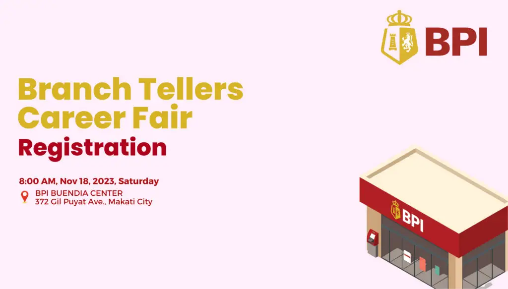 Sign Up Now To Be Part Of BPI's One-Day Hiring Event For Bank Tellers ...
