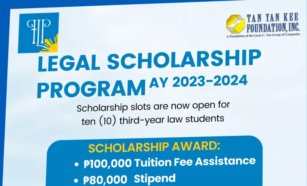 10 Slots Available: Legal Scholarship Program A.Y. 2023-2024 Is Now ...