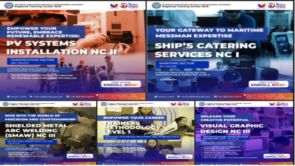 TESDA-NCR Offers Several Free Training Programs!