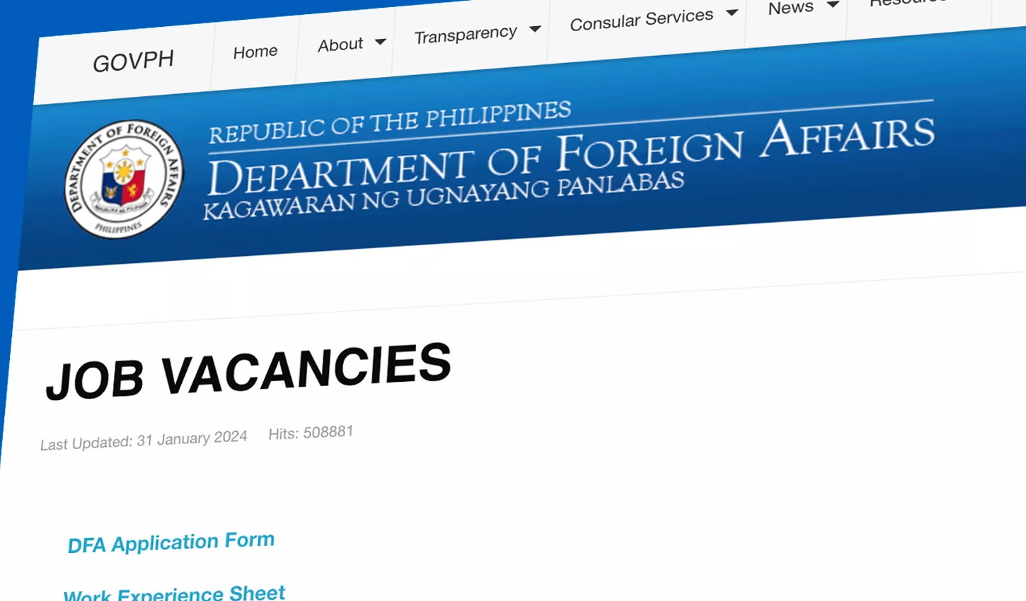 Apply Now: Department Of Foreign Affairs (DFA) Is Hiring!