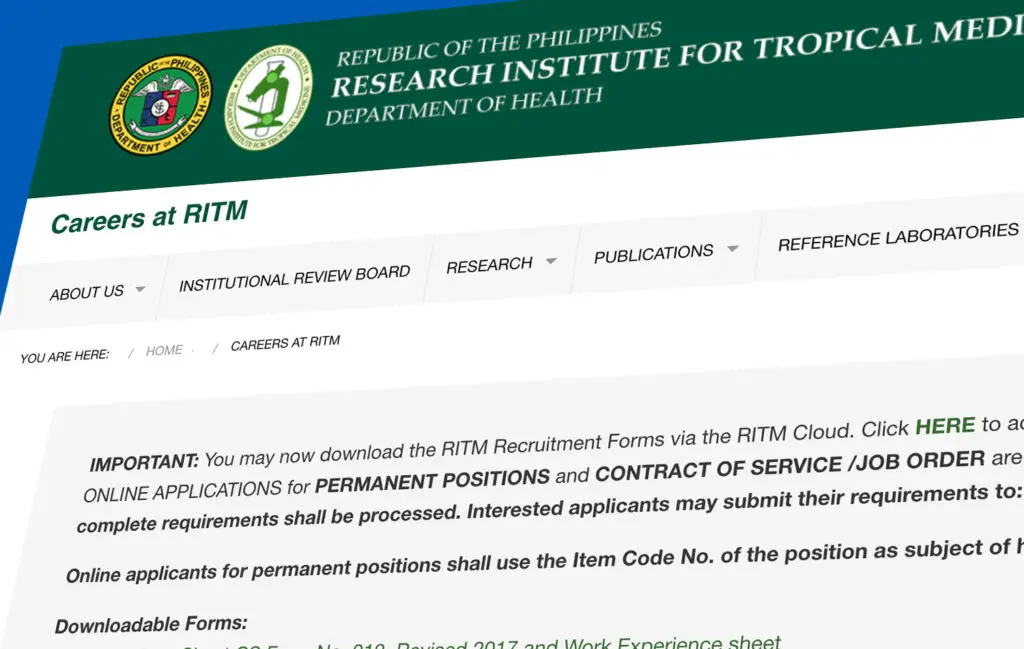 Apply Now: Research Institute For Tropical Medicine Is Hiring!