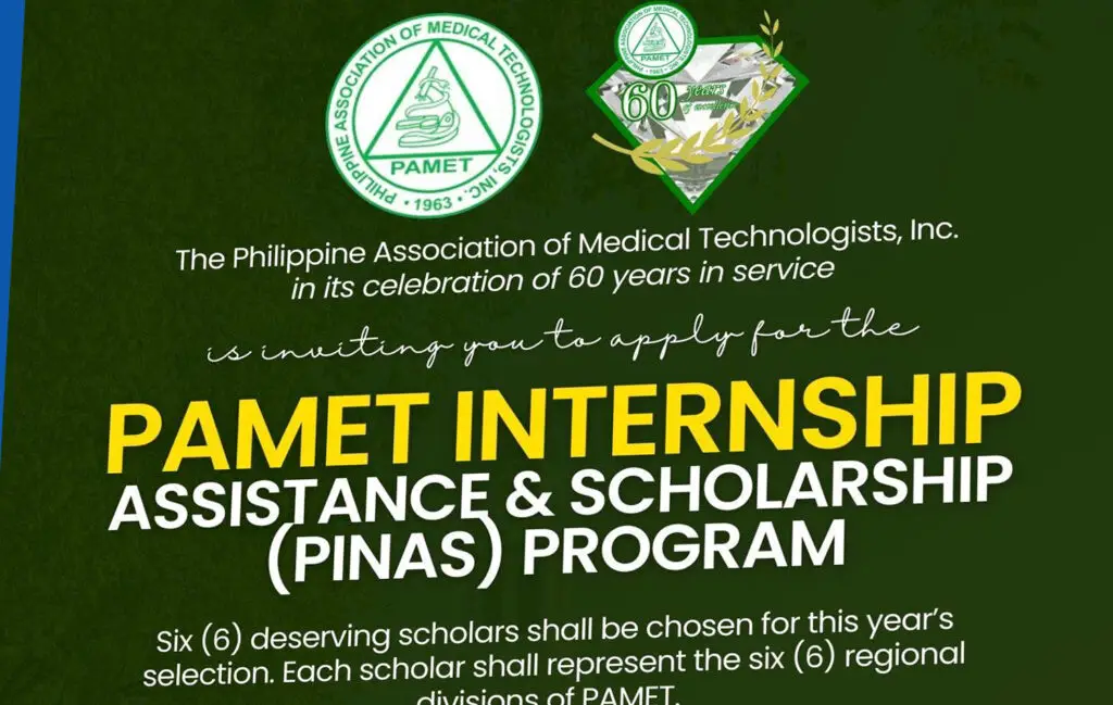 PAMET internship assistance and scholarship (PINAS) program is now open