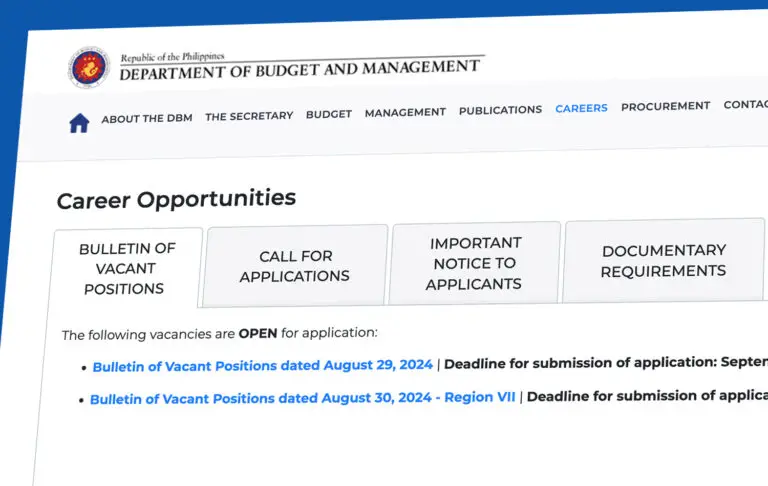 Department of Budget and Management (DBM) Vacant positions
