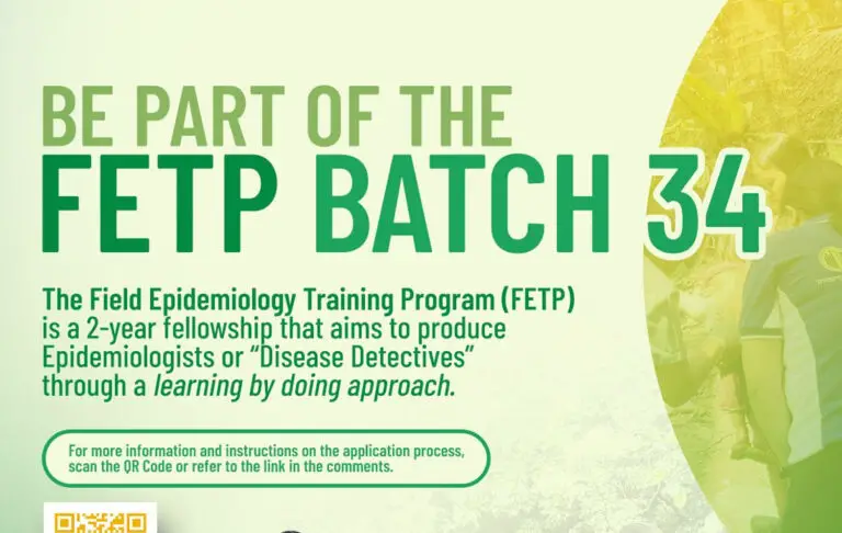 Applications is now open for DOH Field Epidemiology Training Program (FETP)