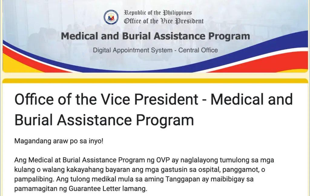 How to avail Medical Assistance from the Office of the Vice President